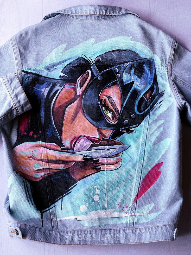 Hand Painted Denim Jacket Denim Jacket With Art Gift Custom - Etsy