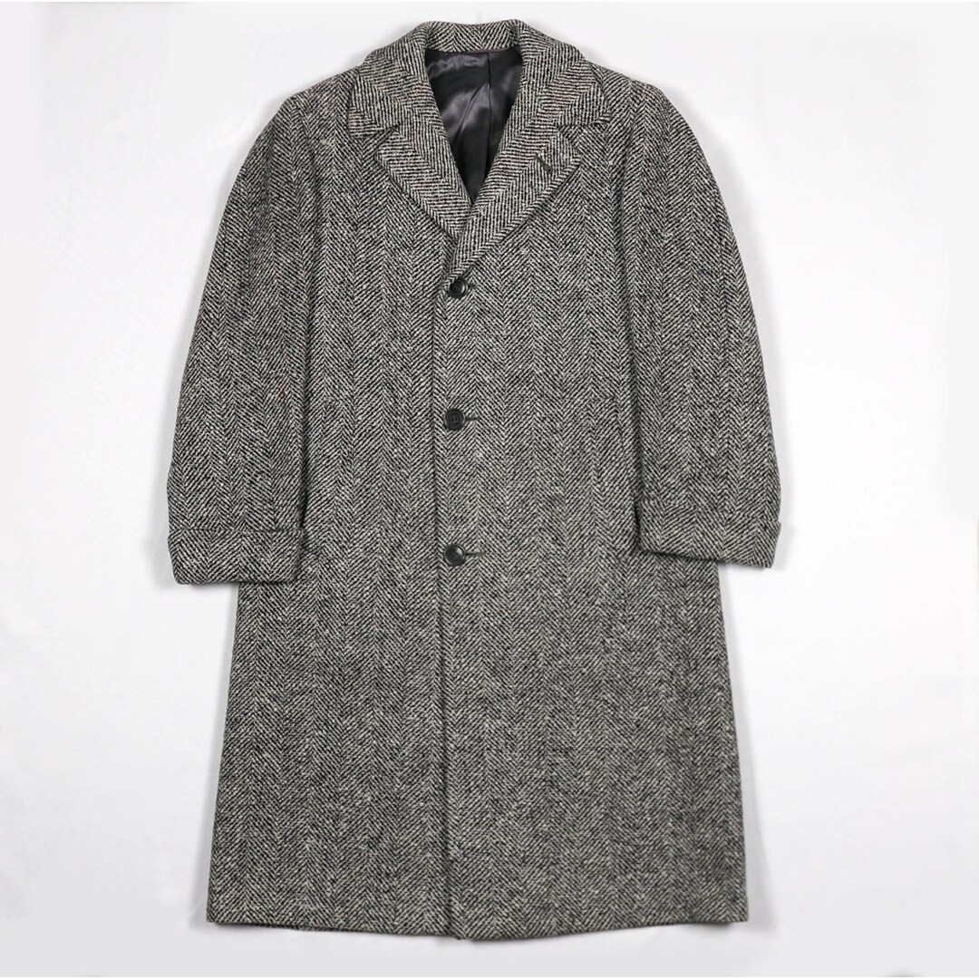 VTG 1940s Tweed Wool Gangster Mob Overcoat 40R Made in Chicago USA ...