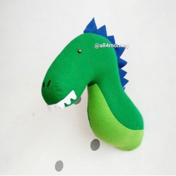 Plush dinosaur head wall mount store