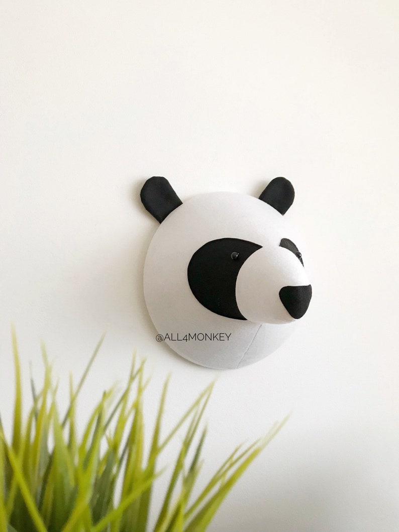 Panda Nursery Faux Taxidermy Panda Trophy Head Fabric Animal - Etsy