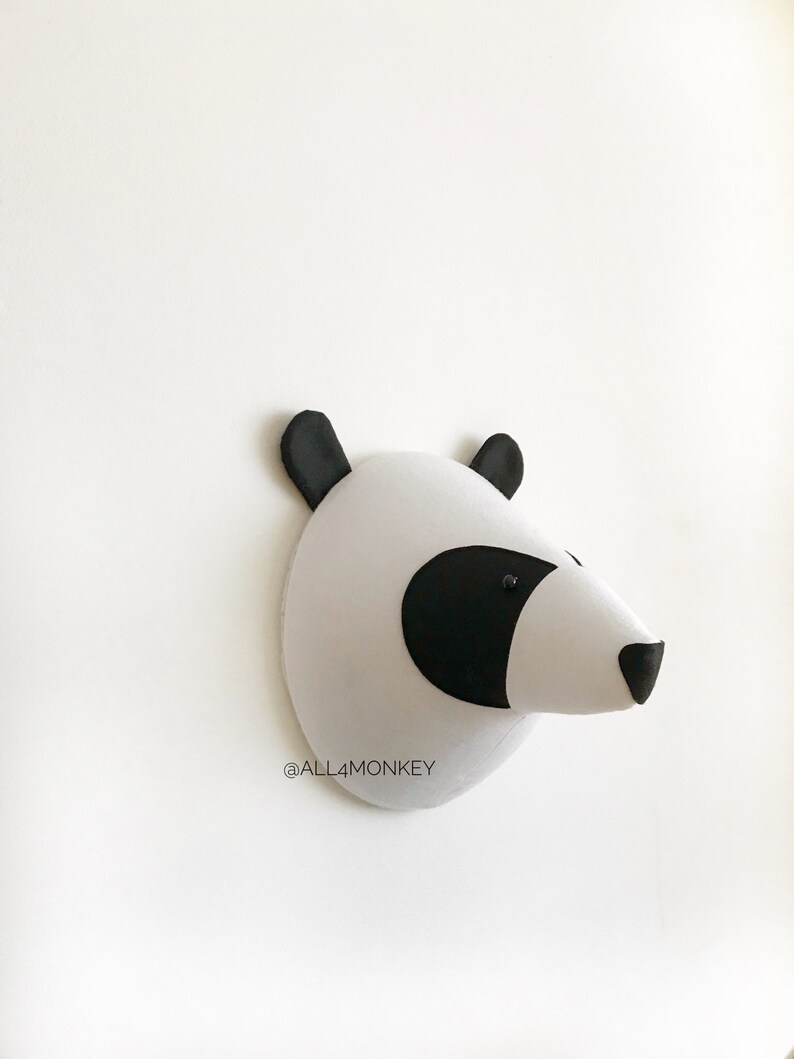 Panda Nursery Faux Taxidermy Panda Trophy Head Fabric Animal - Etsy