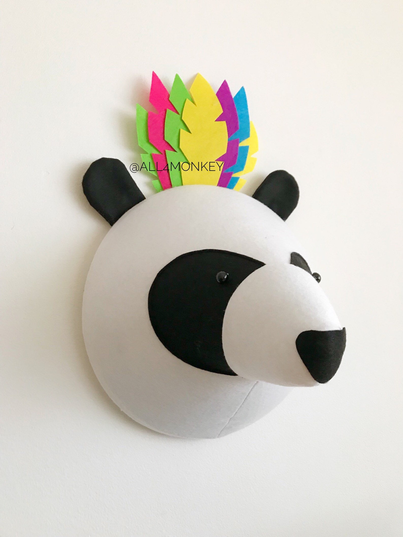 Panda Nursery Faux Taxidermy Panda Trophy Head Fabric Animal - Etsy