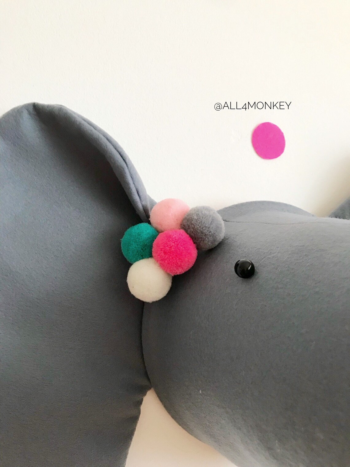 Felt Elephant Head Wall Mount: Nursery Circus Decor - Etsy