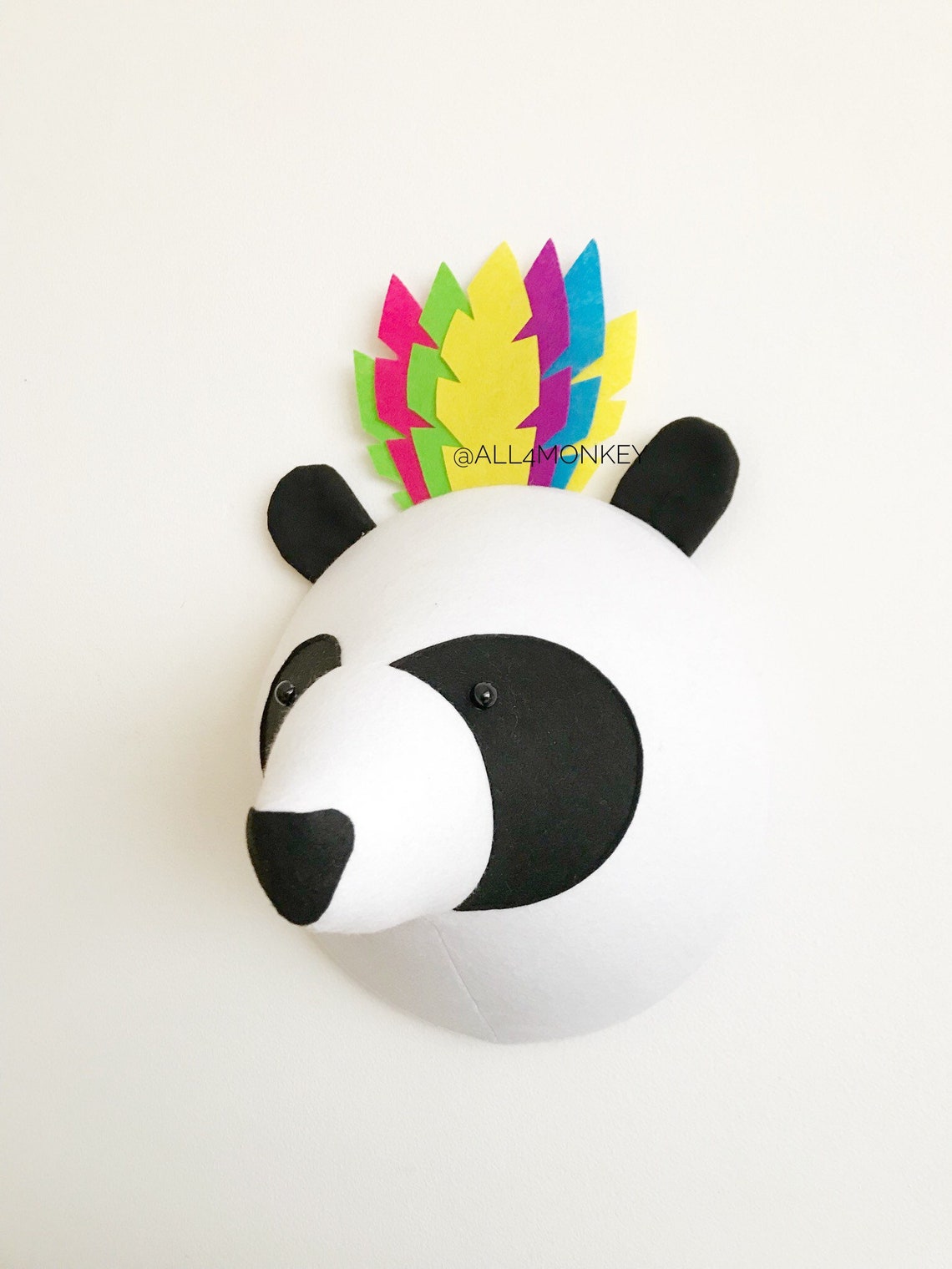 Panda Nursery Faux Taxidermy Panda Trophy Head Fabric Animal - Etsy