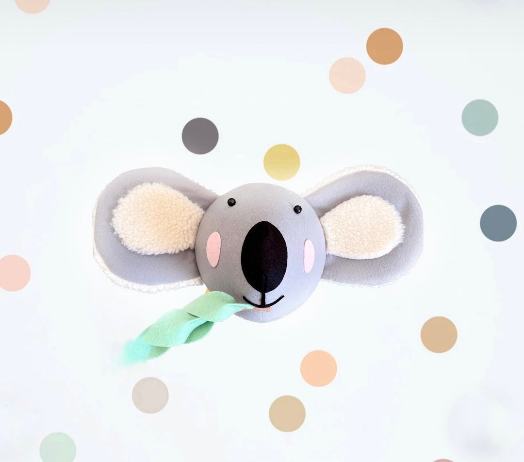 Koala Baby Handmade Faux Head Taxidermy Felt Animal Head - Etsy