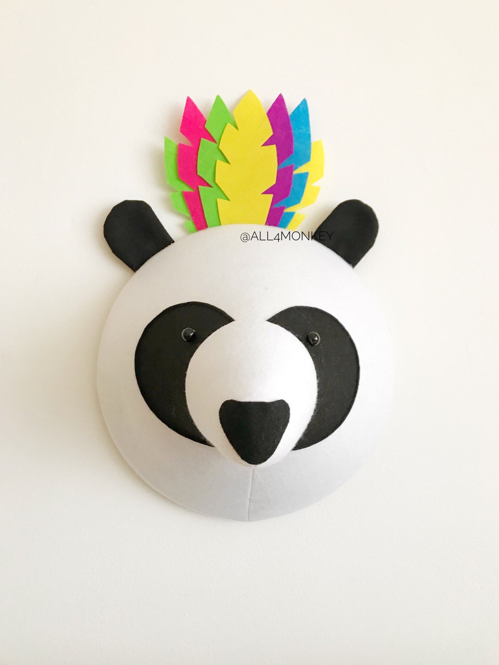 Panda Nursery Faux Taxidermy Panda Trophy Head Fabric Animal - Etsy