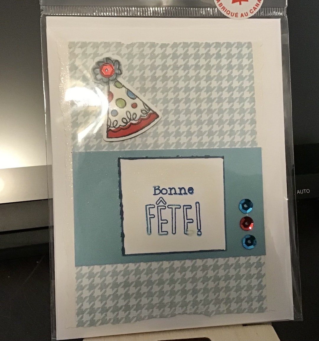 Bonne Fete Birthday Hat Greeting Card / Happy Birthday French, Family ...