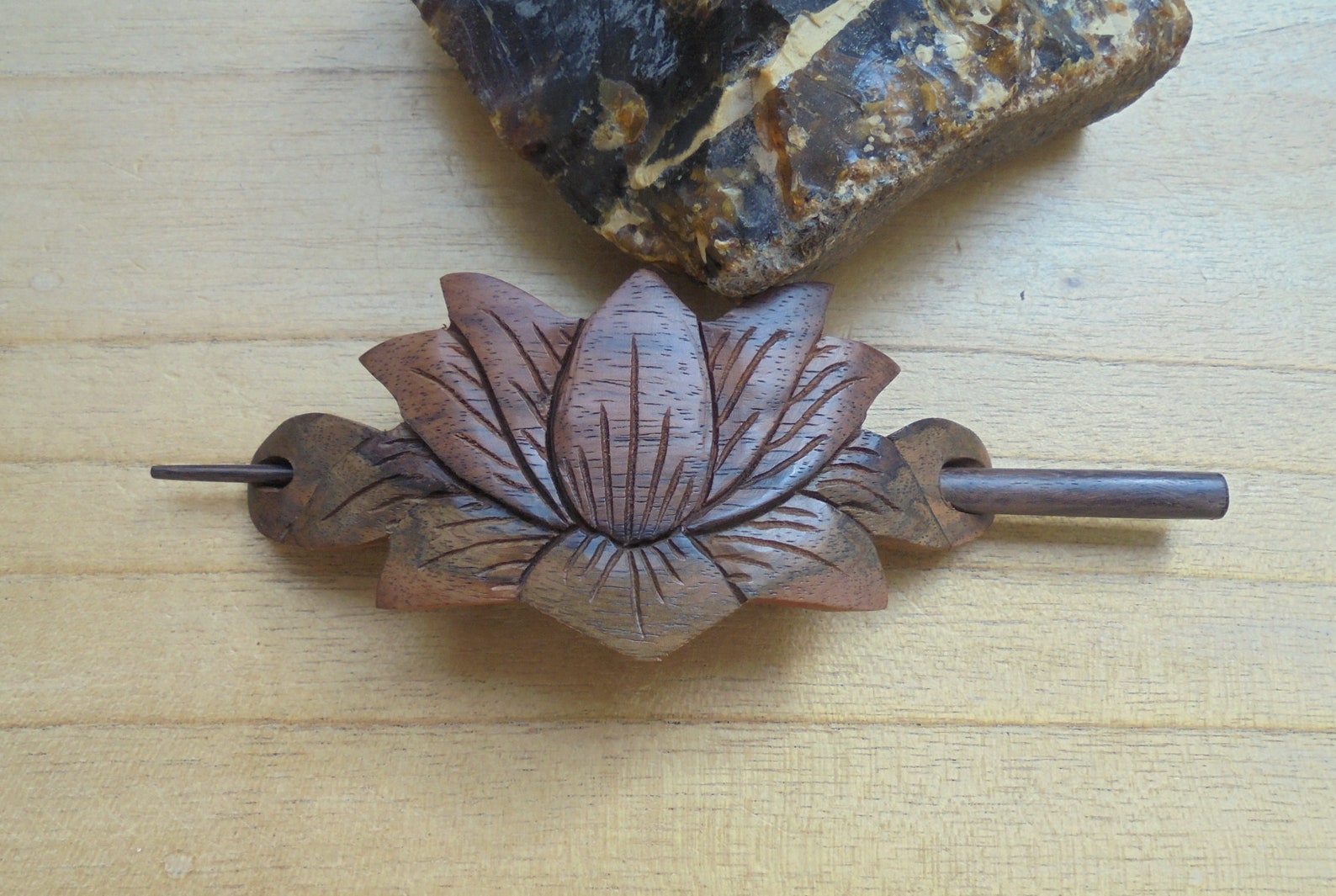 Wood Hair Barrette FLOWER Wood Hair Barrette Wood Hair | Etsy