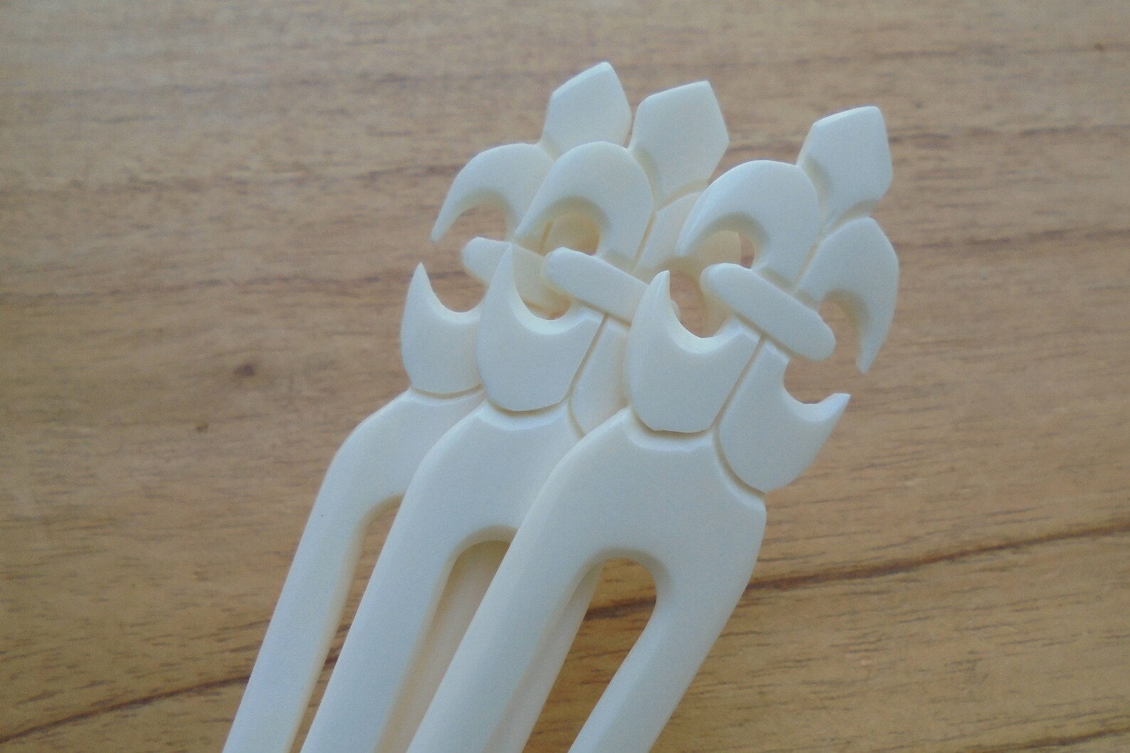 Carved Bone Hair Sticks, Two Prong Hair Pin - Etsy