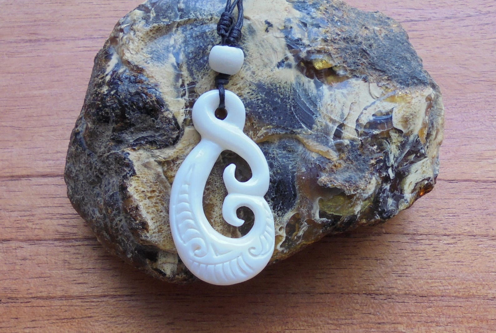 Maori Twist Koru Bone Necklace Bone Pendant Bali Bone | Etsy