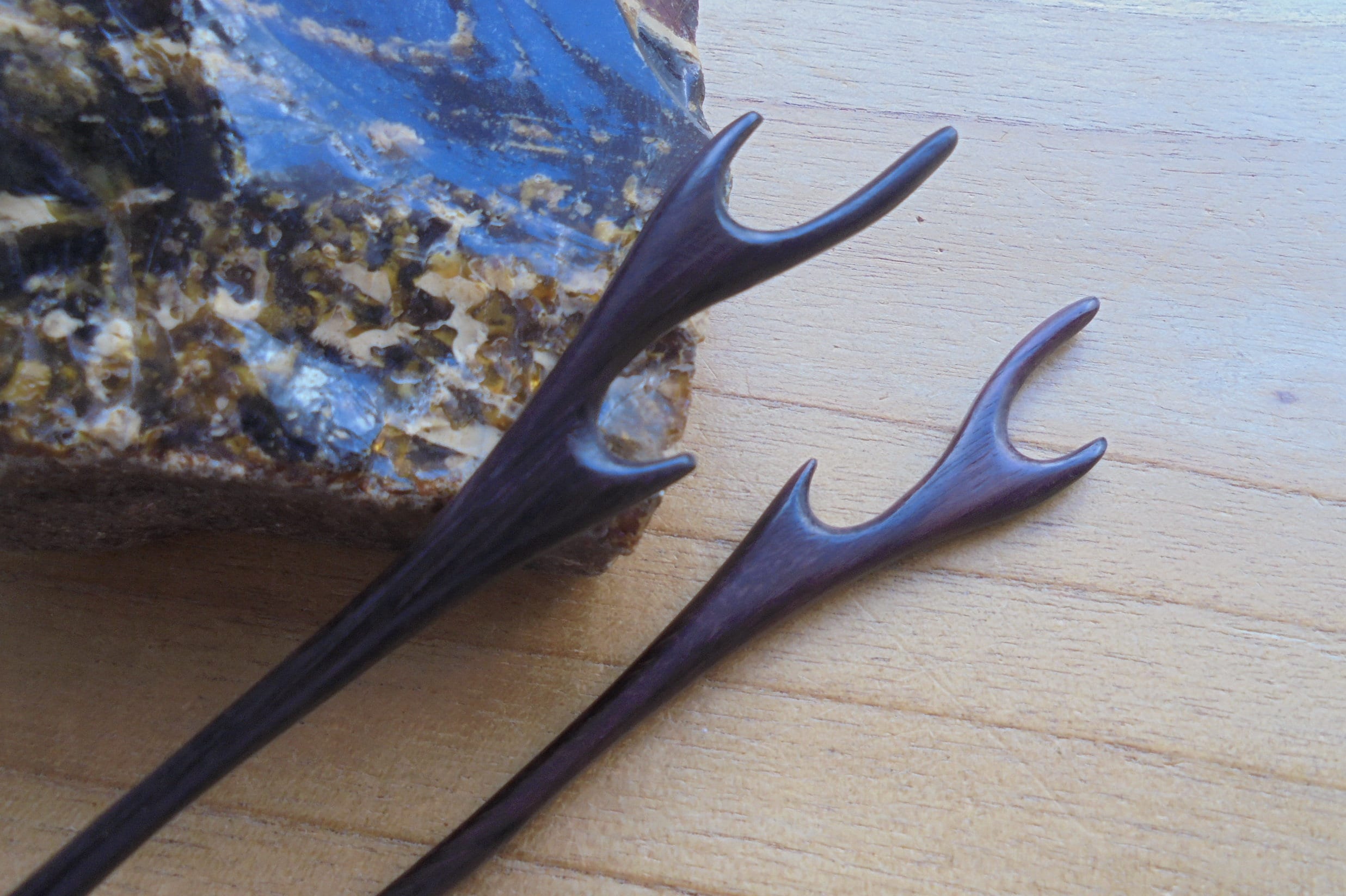 Single Prong Wood Hair Stick,"antler" Wood Hair Pin, Wood Shawl Pin ...