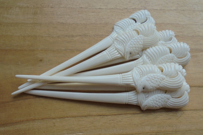 Bone Hair Sticks, Siamese Betta Fish Hair Sticks, Single Prong Hair ...