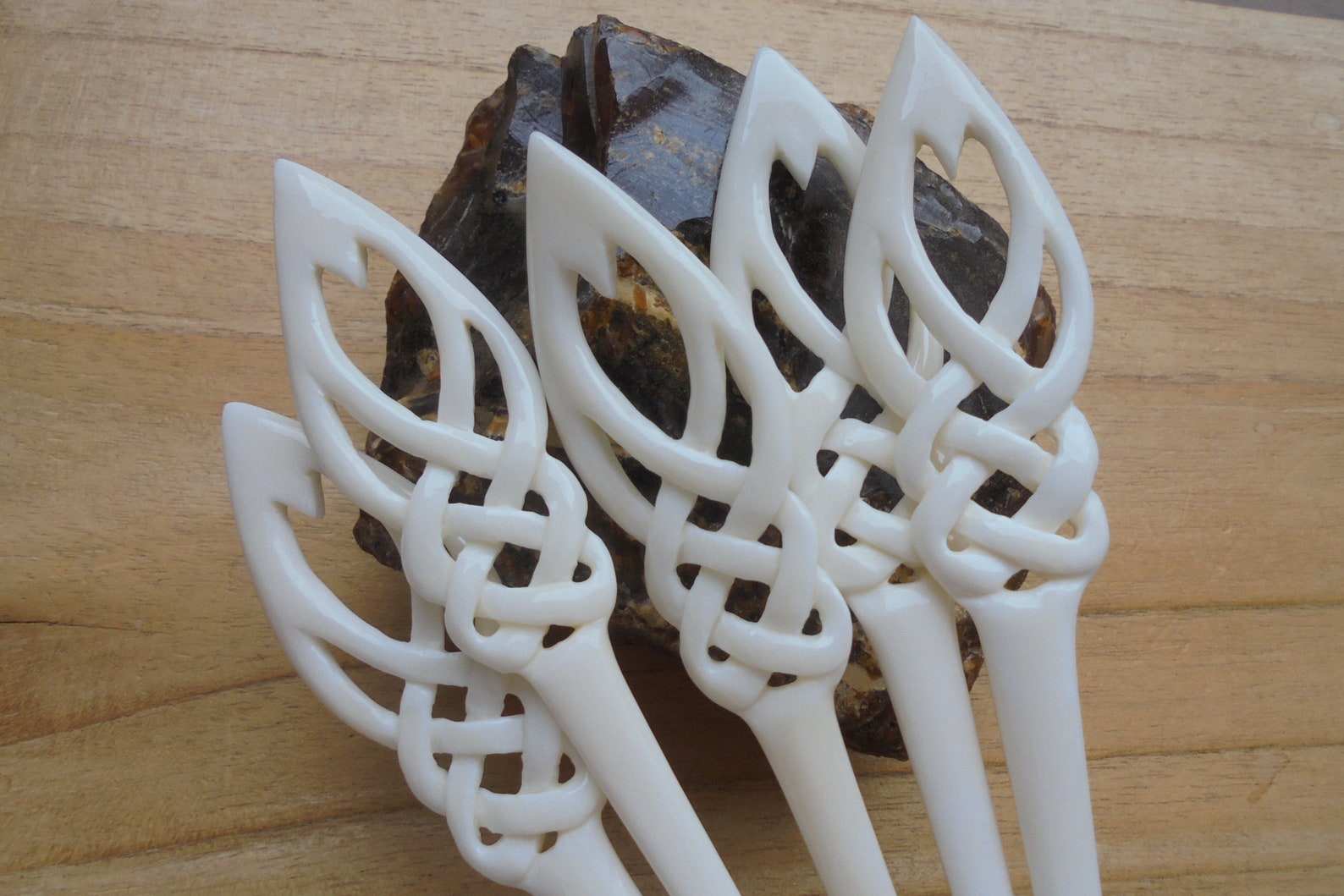 One/single Prong Bone Celtic Hair Stick Celtic Knot Hair Pin - Etsy