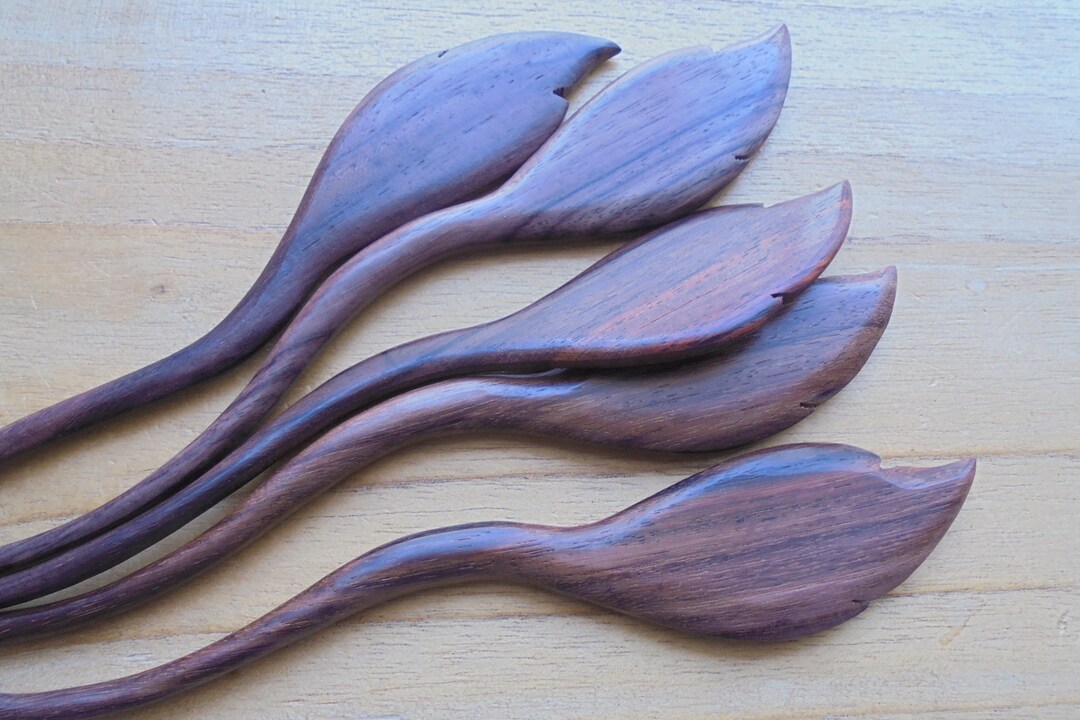 1 Prong Wood Hair Stick LOTUS PETAL, Hair Pin Hair Accessories HS311 SN ...