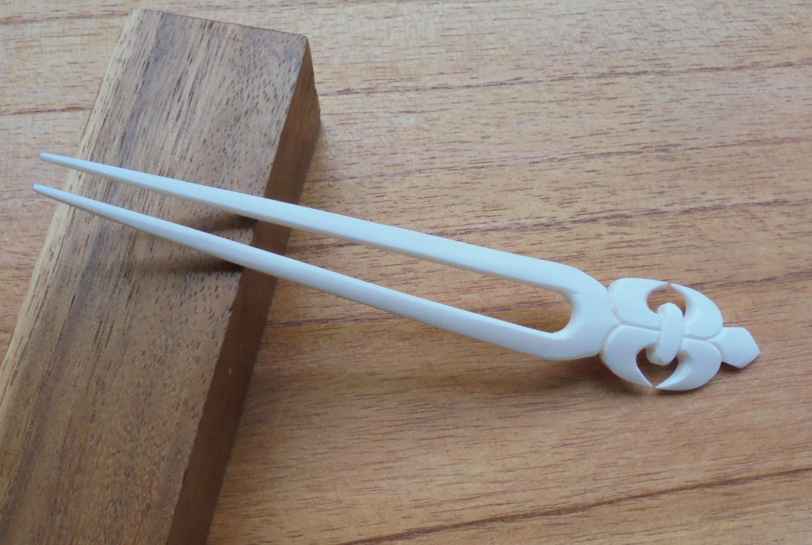 Carved Bone Hair Sticks, Two Prong Hair Pin - Etsy