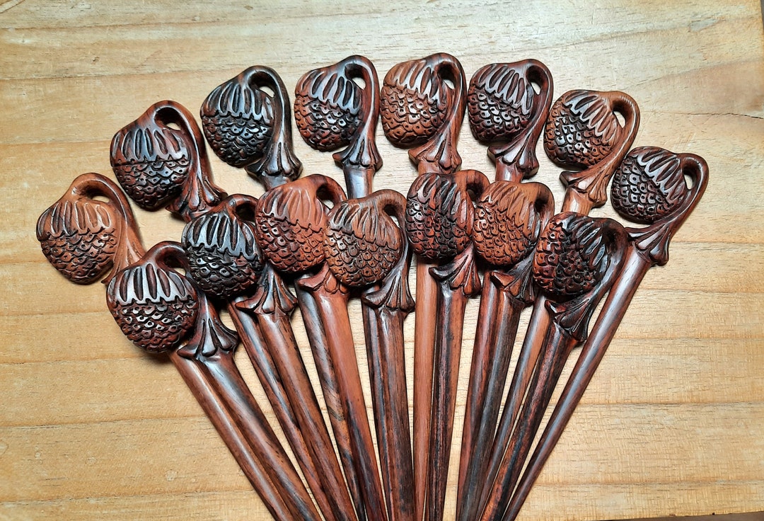 One/single Prong Bone Hair Stick, SUN FLOWER Hair Stick, Wood Hair ...