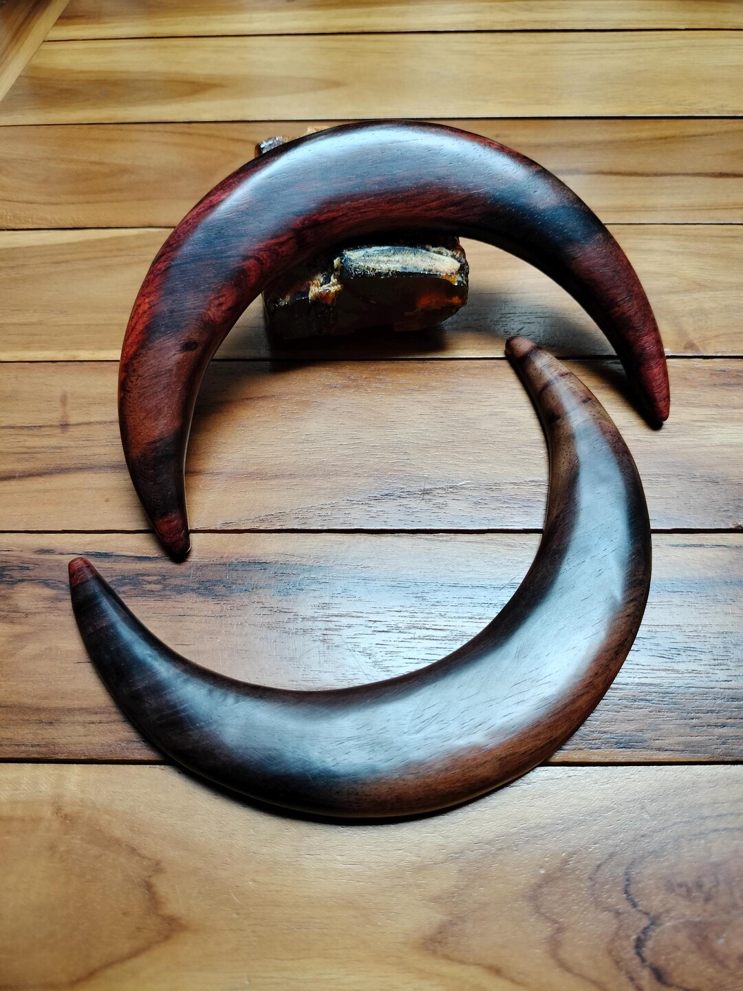 CURVED Crescent Moon Half Moon Crescent Moon Wood Hair Sticks, Hair Pin ...