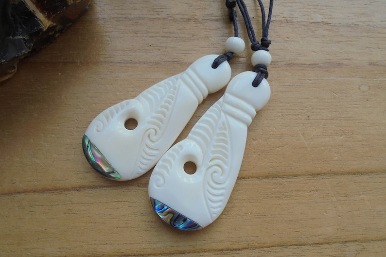 Maori Toki Bone Necklace With Paua Shell Inlay Adze Bone - Etsy