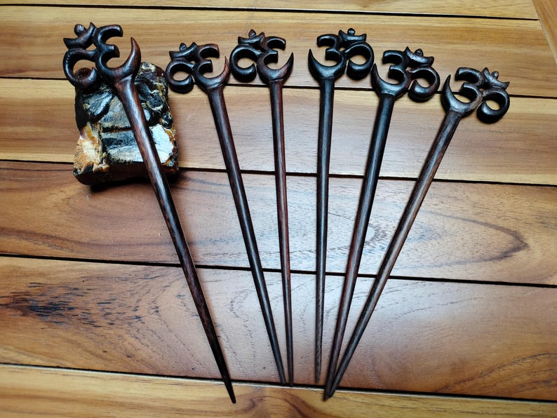Sono Wood Hair Stick: 1-prong Hair Pin, Hand Carved HS 422 - Etsy
