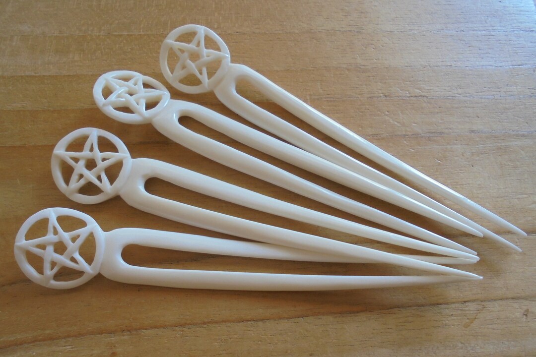 Bone Hair Sticks, Pentagram Carving Hair Pin, Hair Fork, 2 Prongs Hair ...