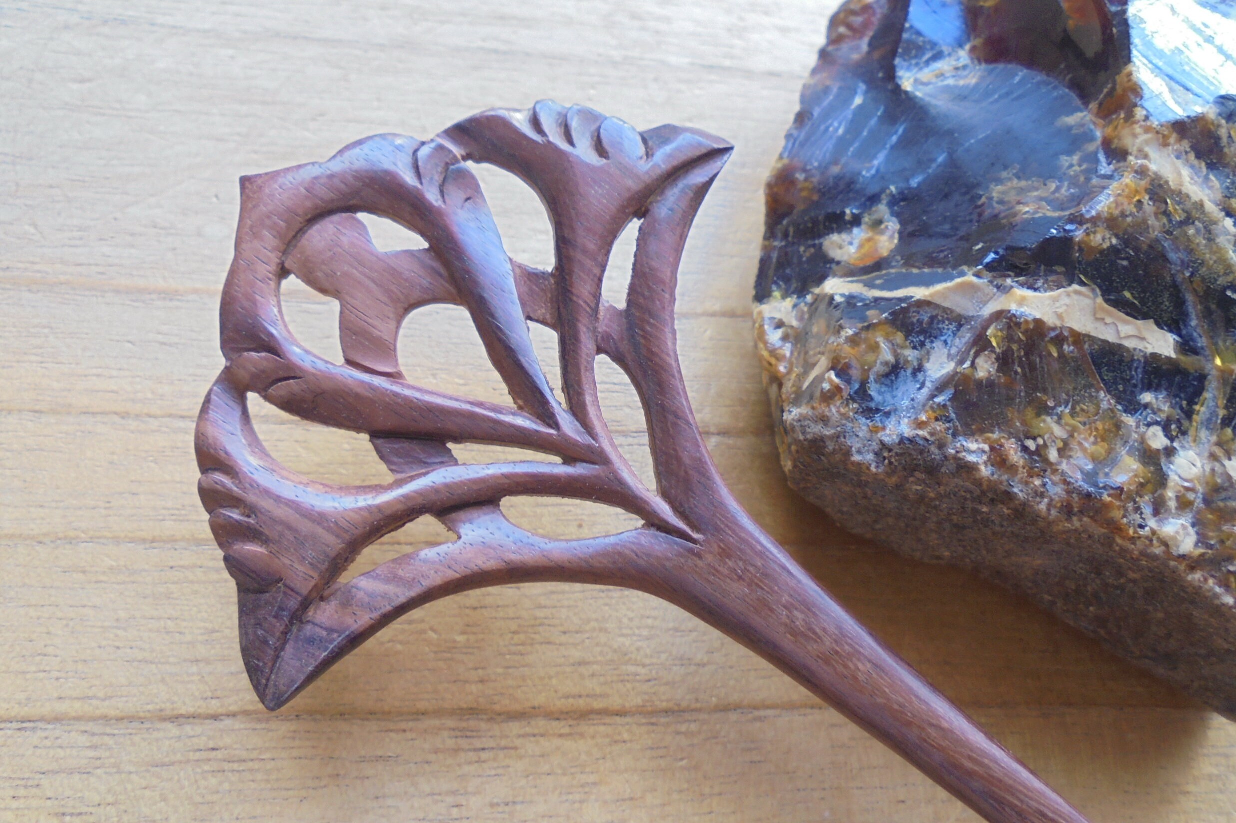 Single Prong Wood Celtic Hair Stick, Celtic Knot Hair Pin, Eco Friendly ...