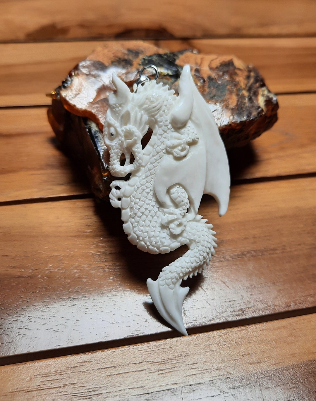 Hand Carved Dragon Bone Pendant, Bali Bone Carving DRG 1205-2 - Etsy