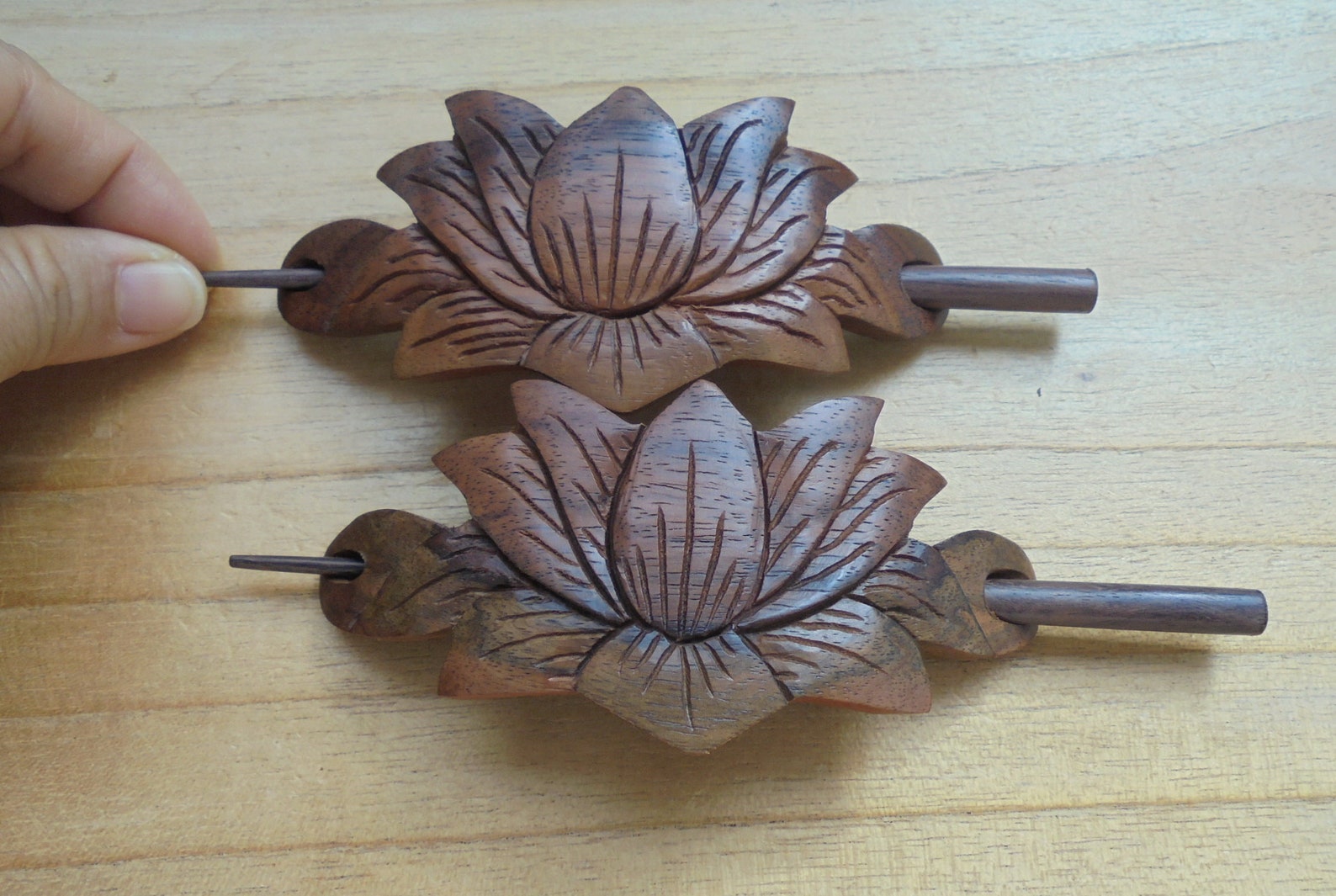 Wood Hair Barrette FLOWER Wood Hair Barrette Wood Hair | Etsy