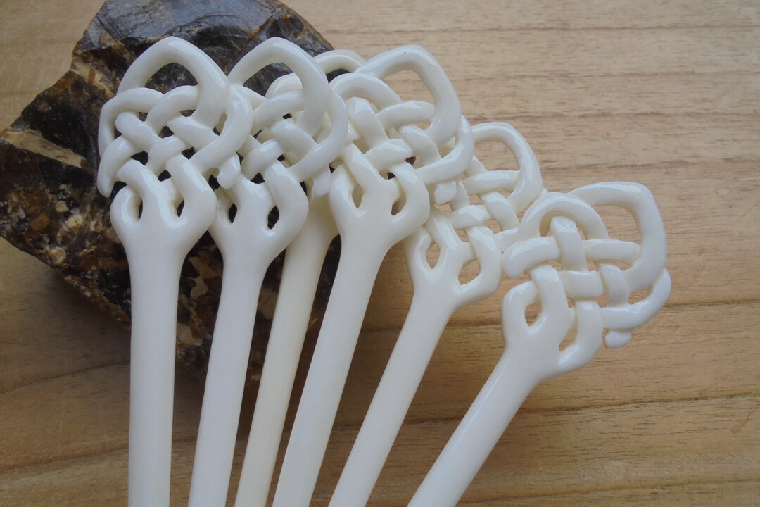 One/single Prong Bone Celtic Hair Stick, Celtic Knot Hair Pin Hair ...