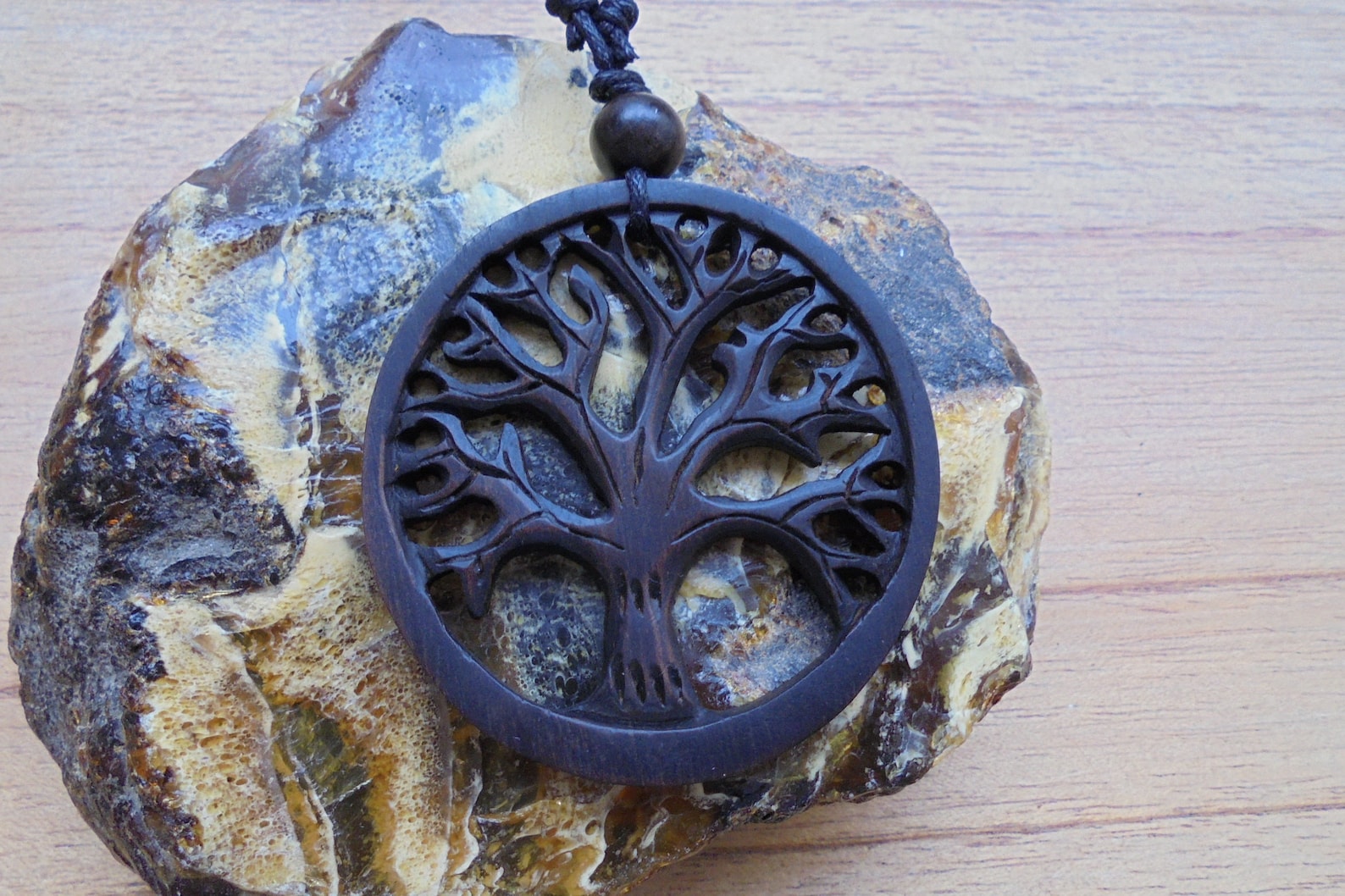 Tree of Life Wood Pendant Wood Necklace Wood Carving Jewelry - Etsy
