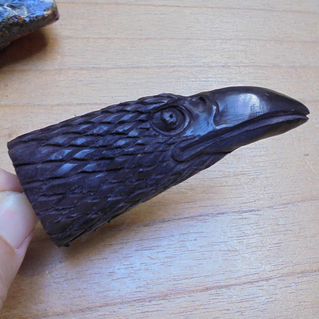 Hand Carved Buffalo Horn Raven Pendant - Sterling Silver Bail - Etsy