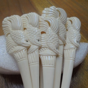 Bone Hair Sticks, Siamese Betta Fish Hair Sticks, Single Prong Hair ...