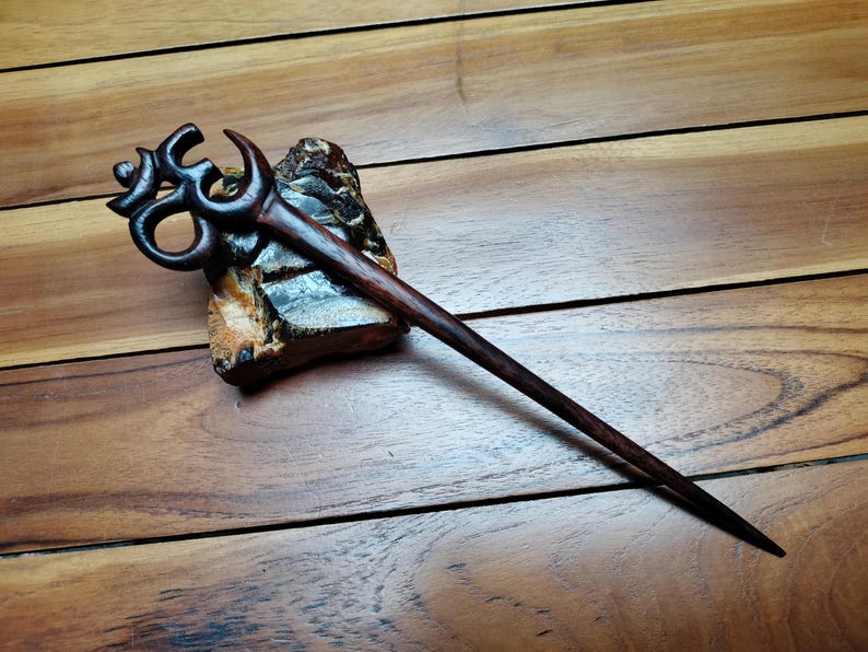 Sono Wood Hair Stick: 1-prong Hair Pin, Hand Carved HS 422 - Etsy