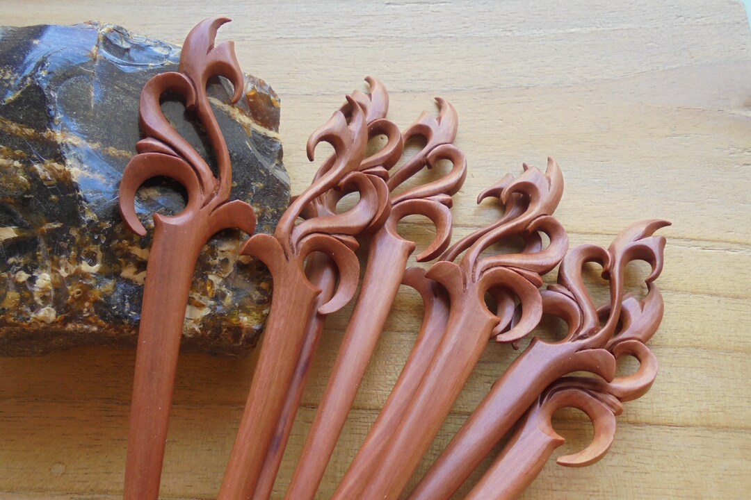 Saba Wood Hair Stick: Tribal Hair Pin, 1 Prong - Etsy