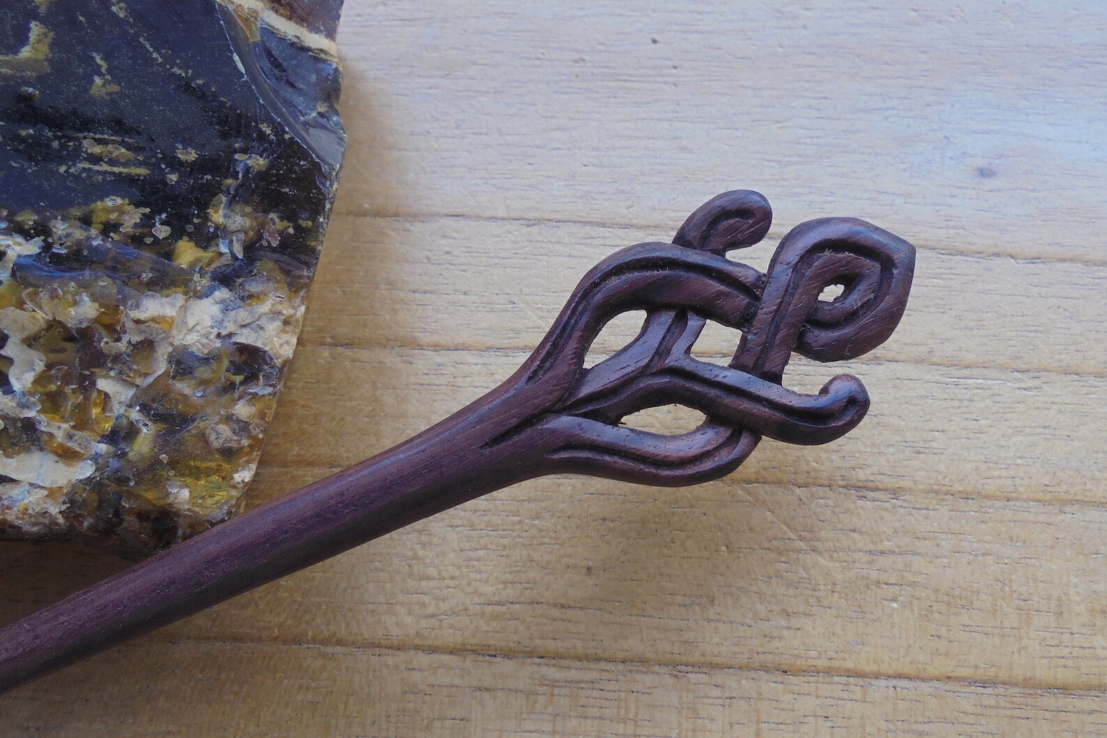 One/single Prong Wood Celtic Hair Stick Celtic Knot Hair Pin - Etsy