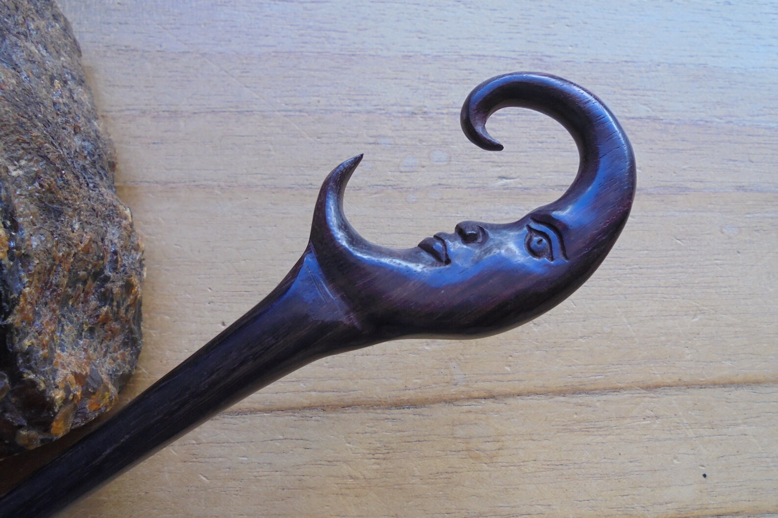 CRESCENT MOON Wood Hair Stick, Hair Stick, Hair Pin in Single Prong HS ...