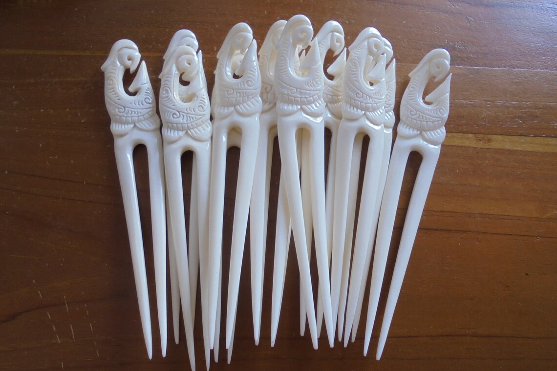 Fish Hook Hair Stick, 2 Prongs Bone Hair Sticks, Hair Pin, Hair Fork ...
