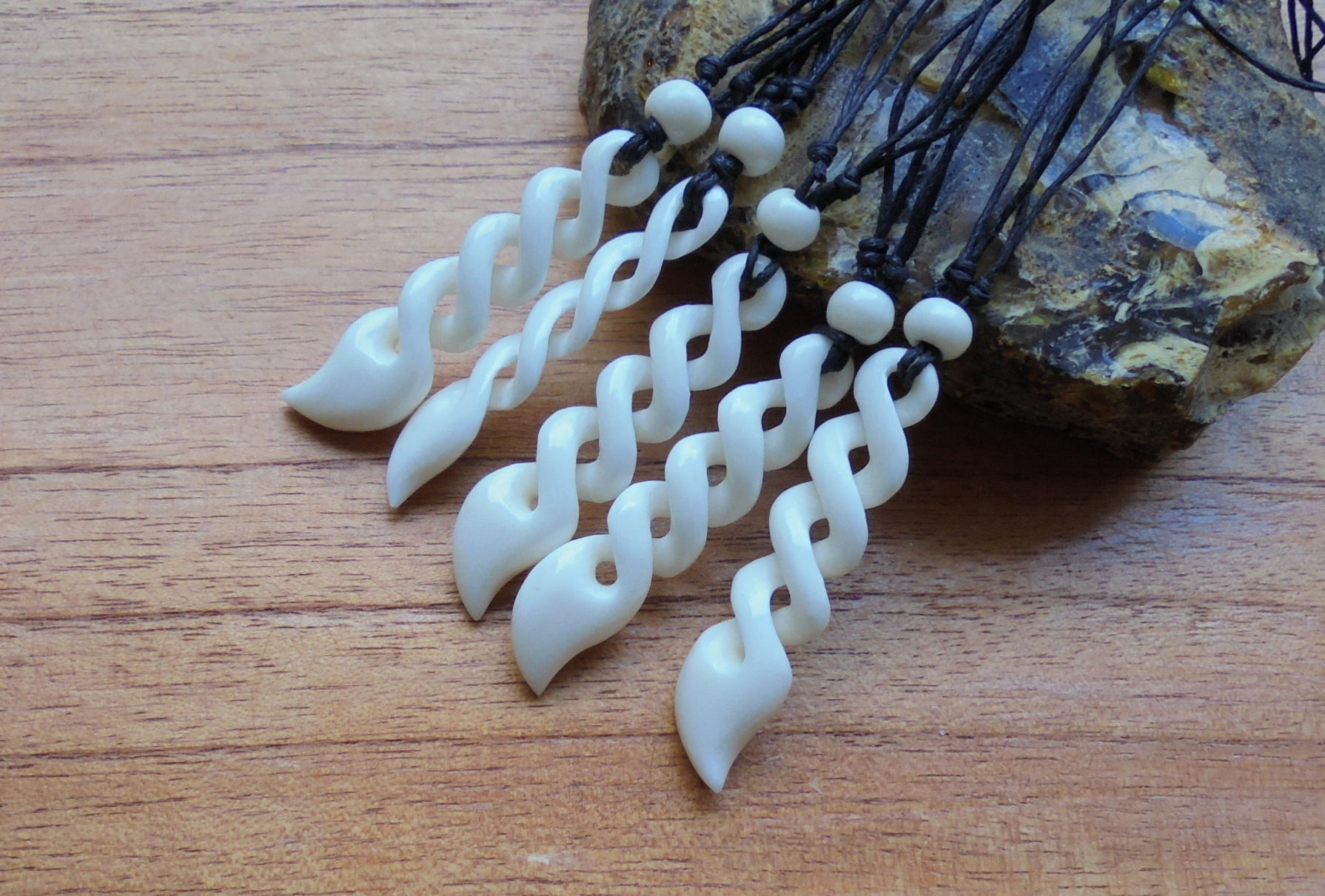 Maori Multiple Twist Bone Necklace Bone Pendant Bali Bone | Etsy