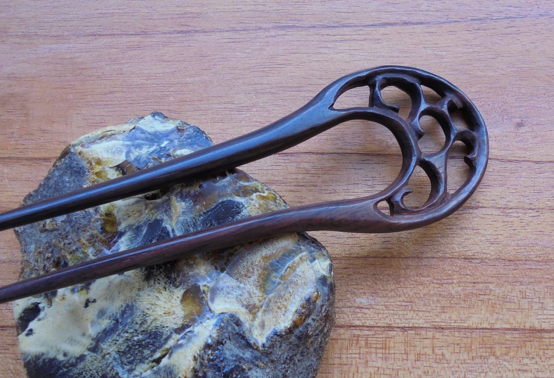 2 Prongs Wood Hair Sticks, Hair Pin, Hair Fork, Hair Accessories HS57 ...