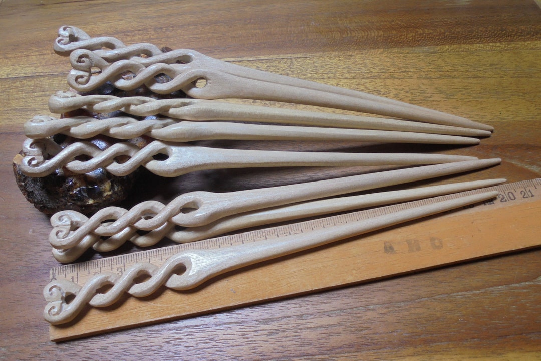 1 Prong Wood Twist Hair Sticks, Hair Fork, Wood Hair Pin Accessories ...