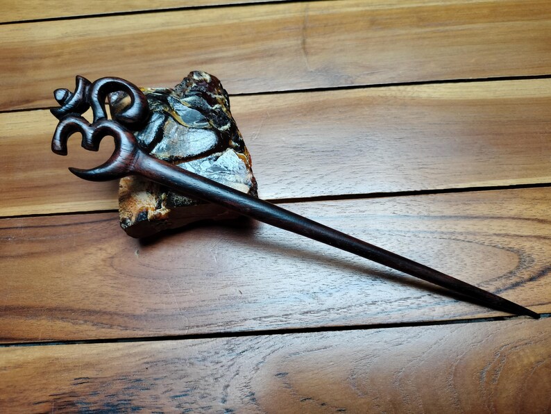 Sono Wood Hair Stick: 1-prong Hair Pin, Hand Carved HS 422 - Etsy