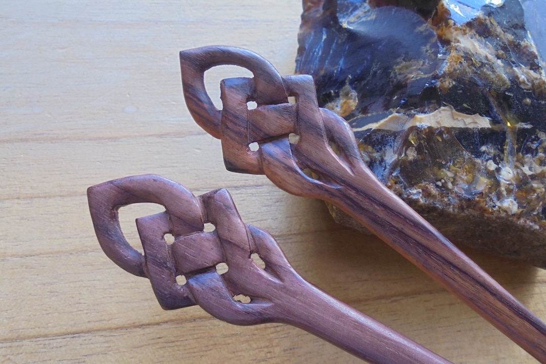 Single Prong Celtic Wood Hair Stick, Hair Pin, Eco Friendly Hair Pin HS ...