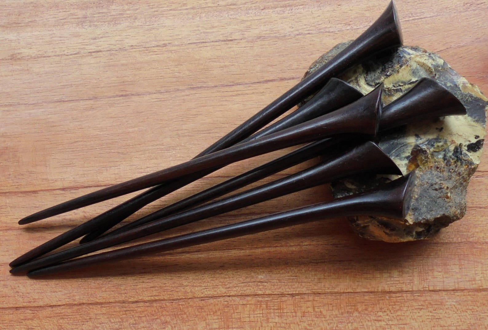 Single Prong Wood Hair Stick With Paua Shell Inlay, Wood Hair Pin, Hair ...