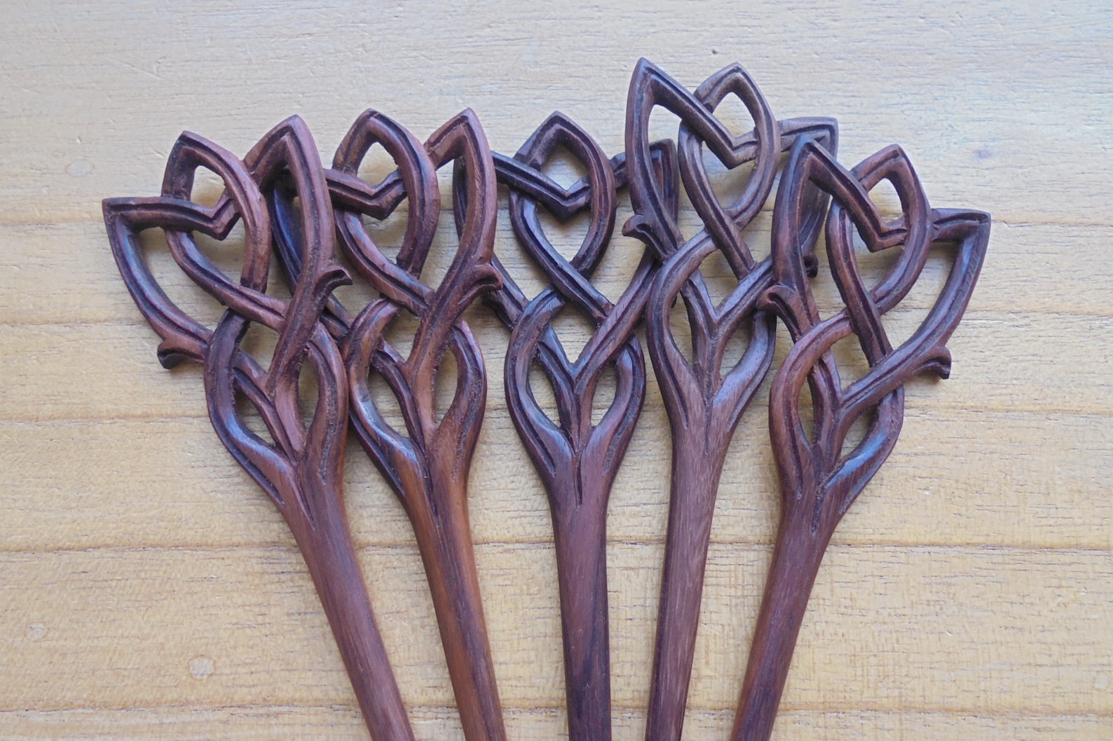 One/single Prong Wood Celtic Hair Stick, Celtic Knot Hair Pin, Eco ...