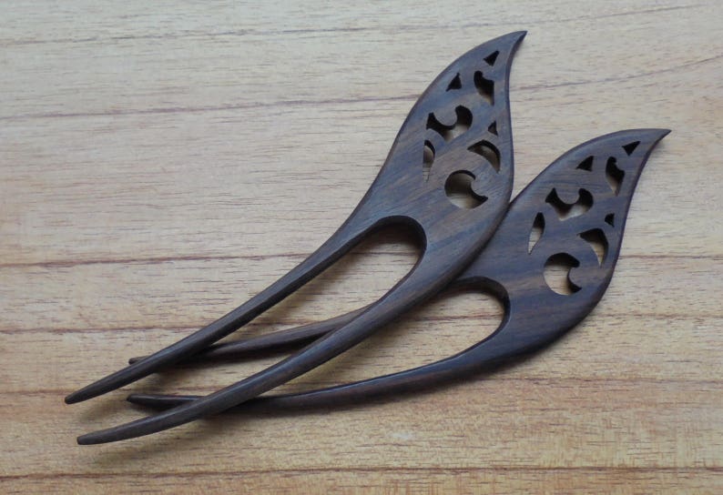 2 Prongs Wood Hair Sticks Hair Pin Hair Fork Hair | Etsy