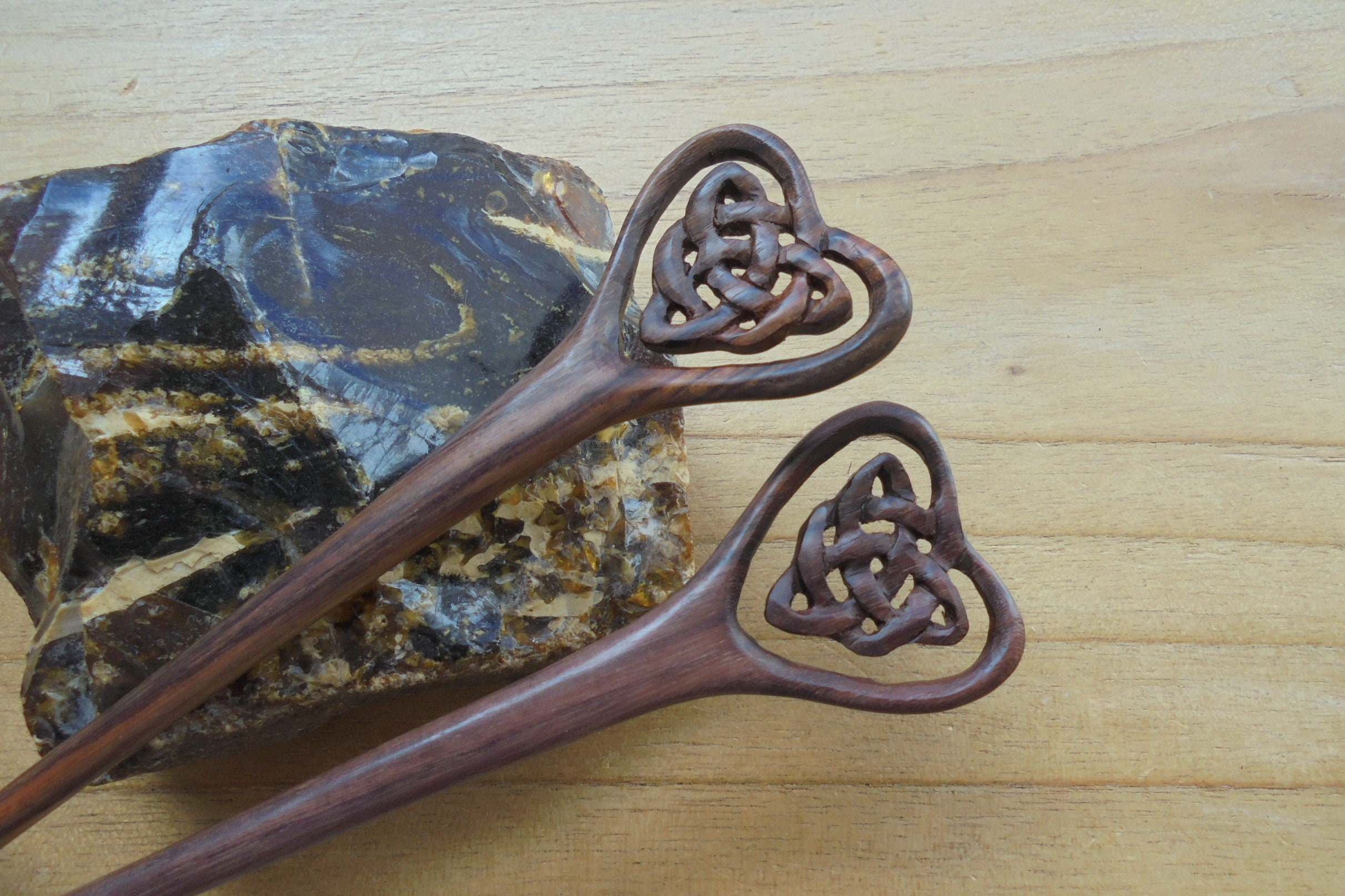 One/Single Prong Wood Celtic Hair Stick Celtic Knot Hair Pin | Etsy