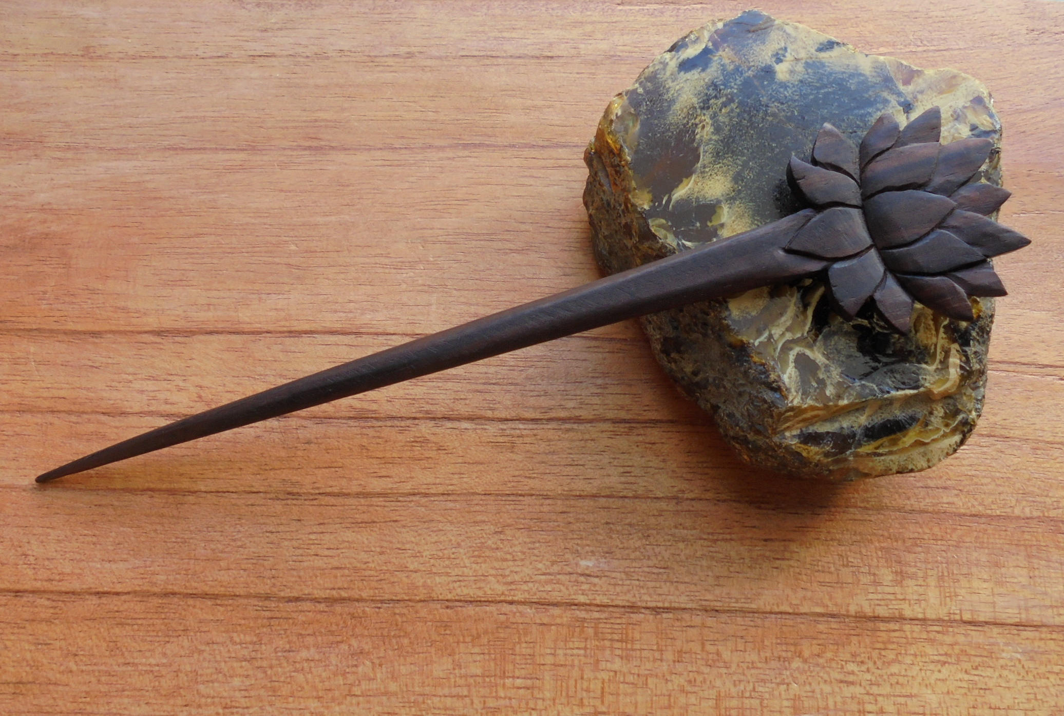 Single Prong Lotus Hair Pin Wood Hair Sticks Hair Fork Hair | Etsy