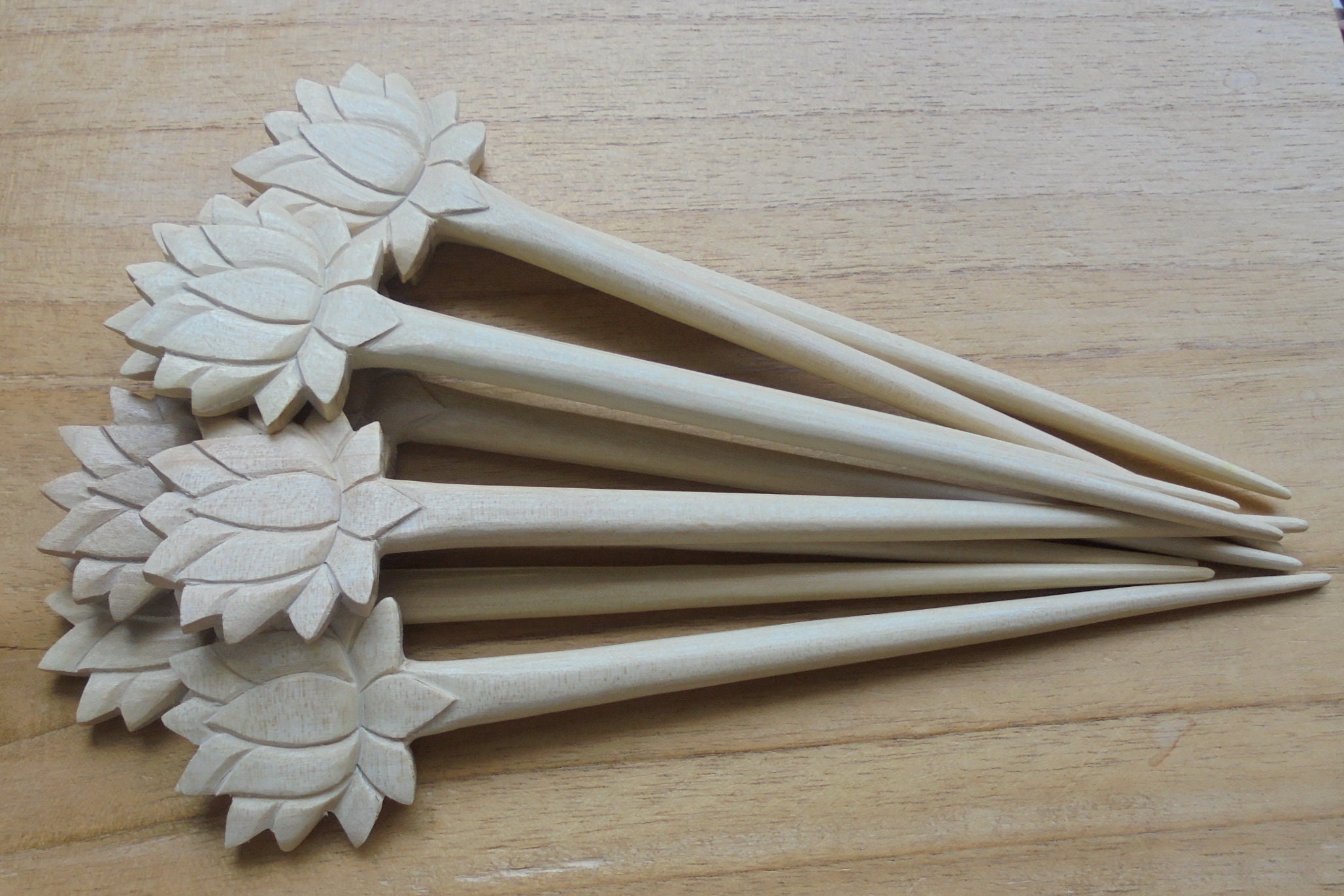 Single Prong Lotus Hair Pin, Wood Hair Stick, Hair Fork, Hair ...