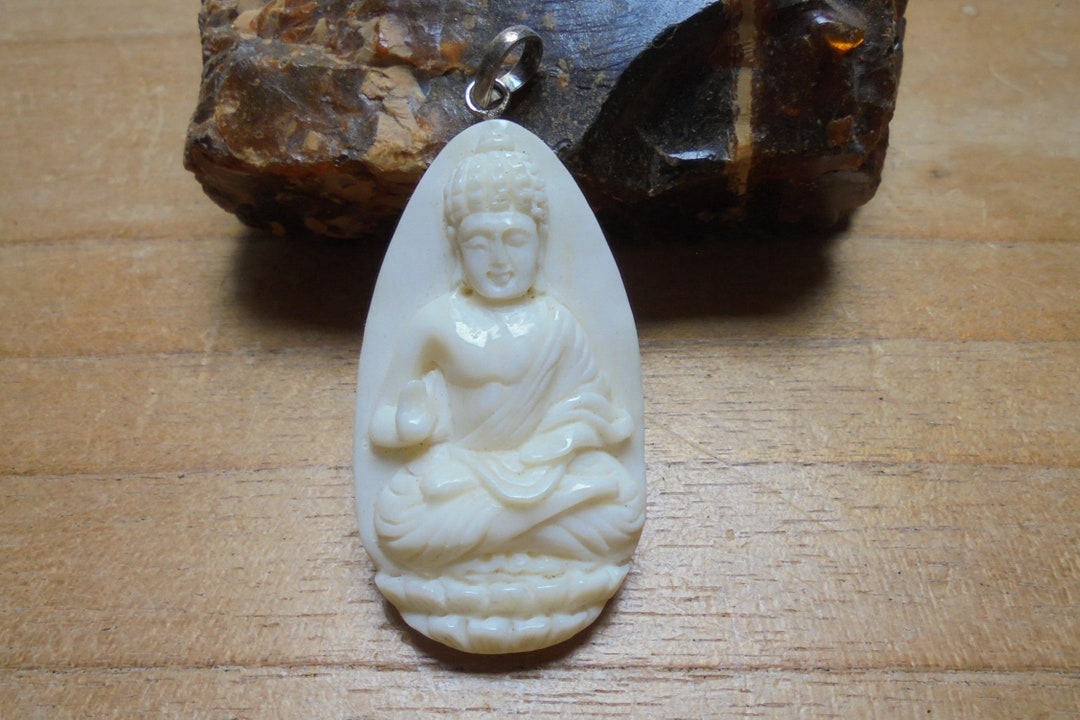 Buddha Bone Pendant With Silver Bail Bali Bone Carving BU0205 - Etsy