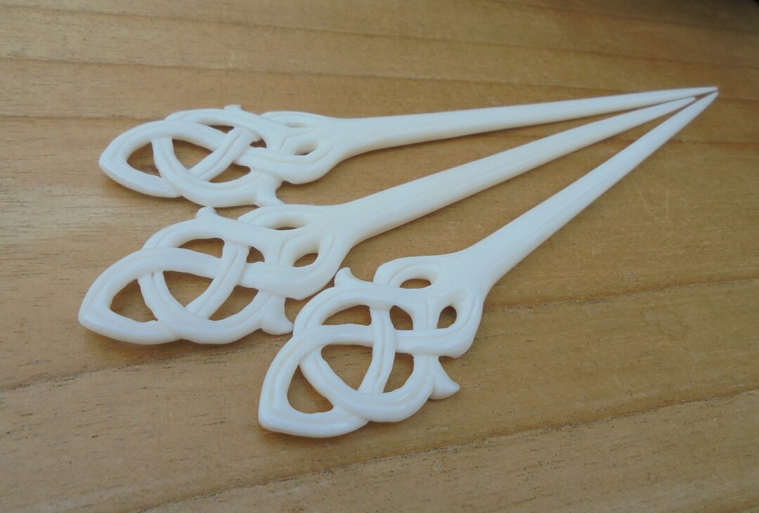 Single Prong Bone Celtic Hair Stick, Celtic Knot Hair Pin Hair ...