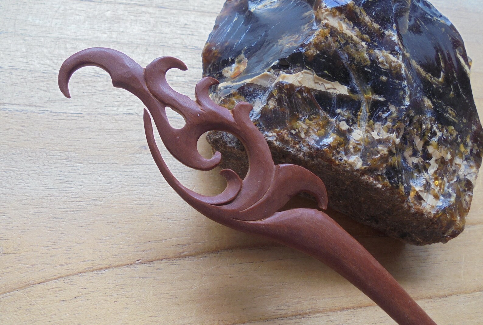 1 Prong Wood Hair Stick, Tribal Hair Sticks HS 0120 SB - Etsy